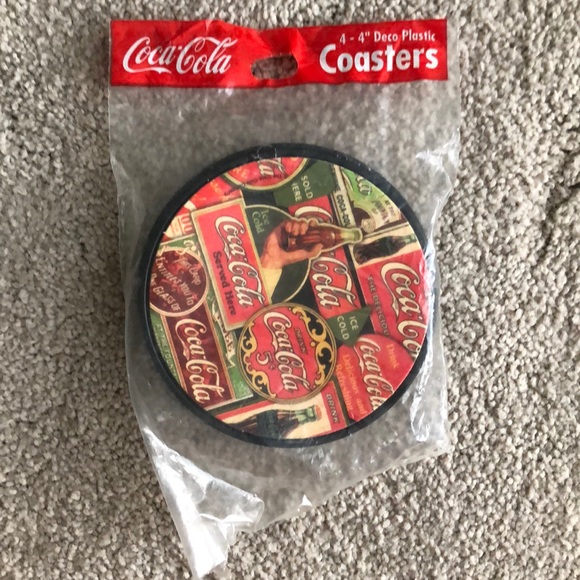 Coca Cola | Kitchen | Cocacola Deco Plastic Coasters | Poshmark